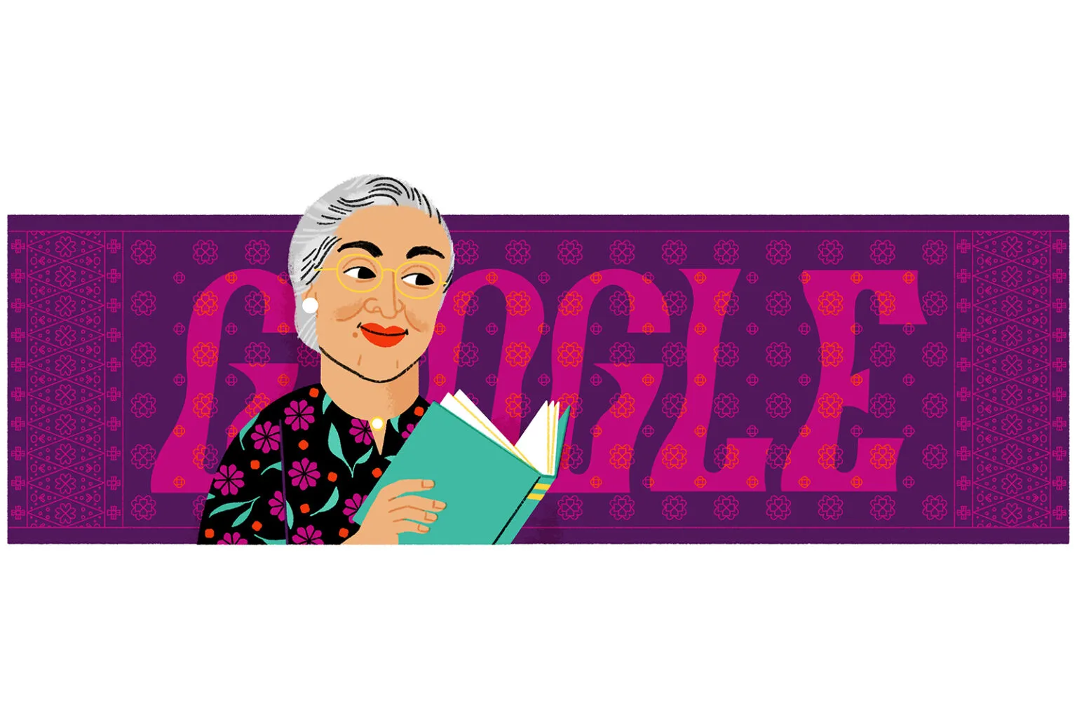 Azah Aziz diabadikan dalam lakaran Doodle Google